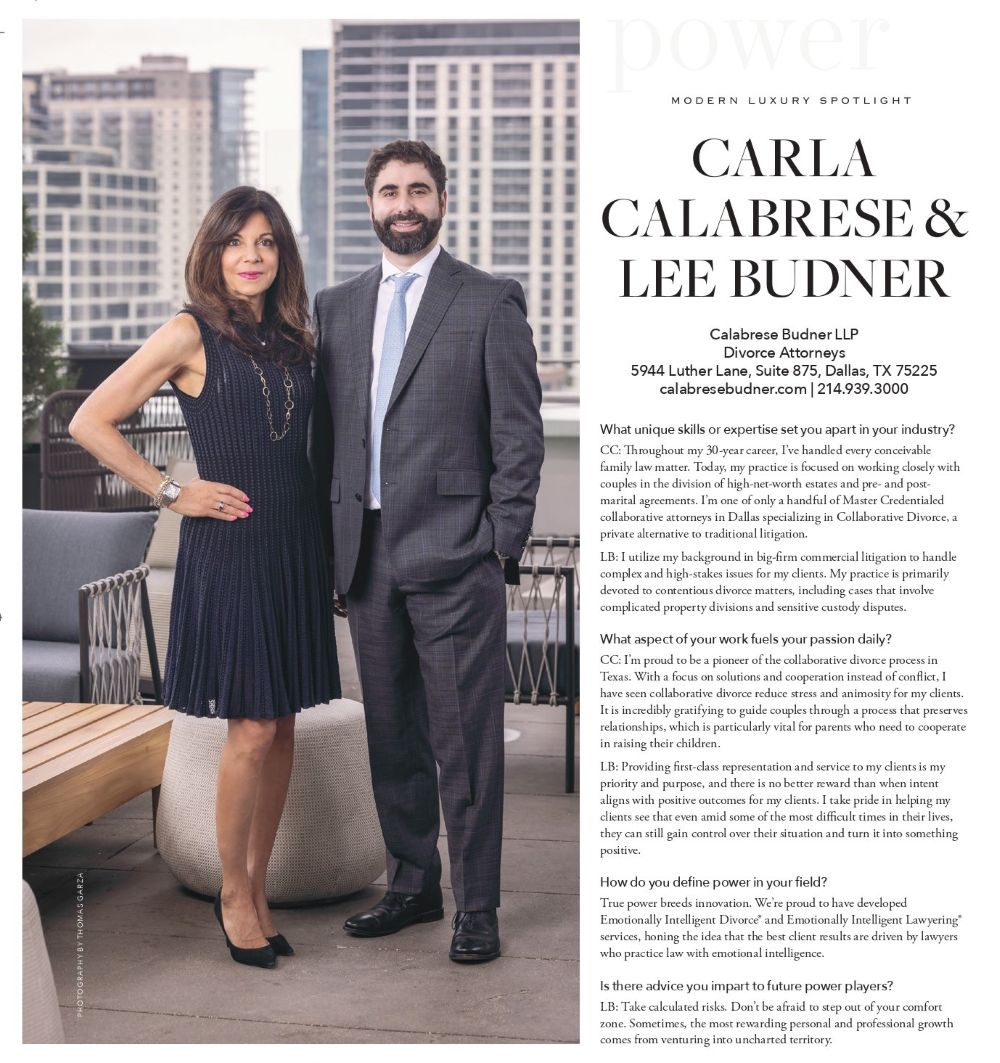 Carla Calabrese and Lee Budner Featured as Power Players in Dallas ...